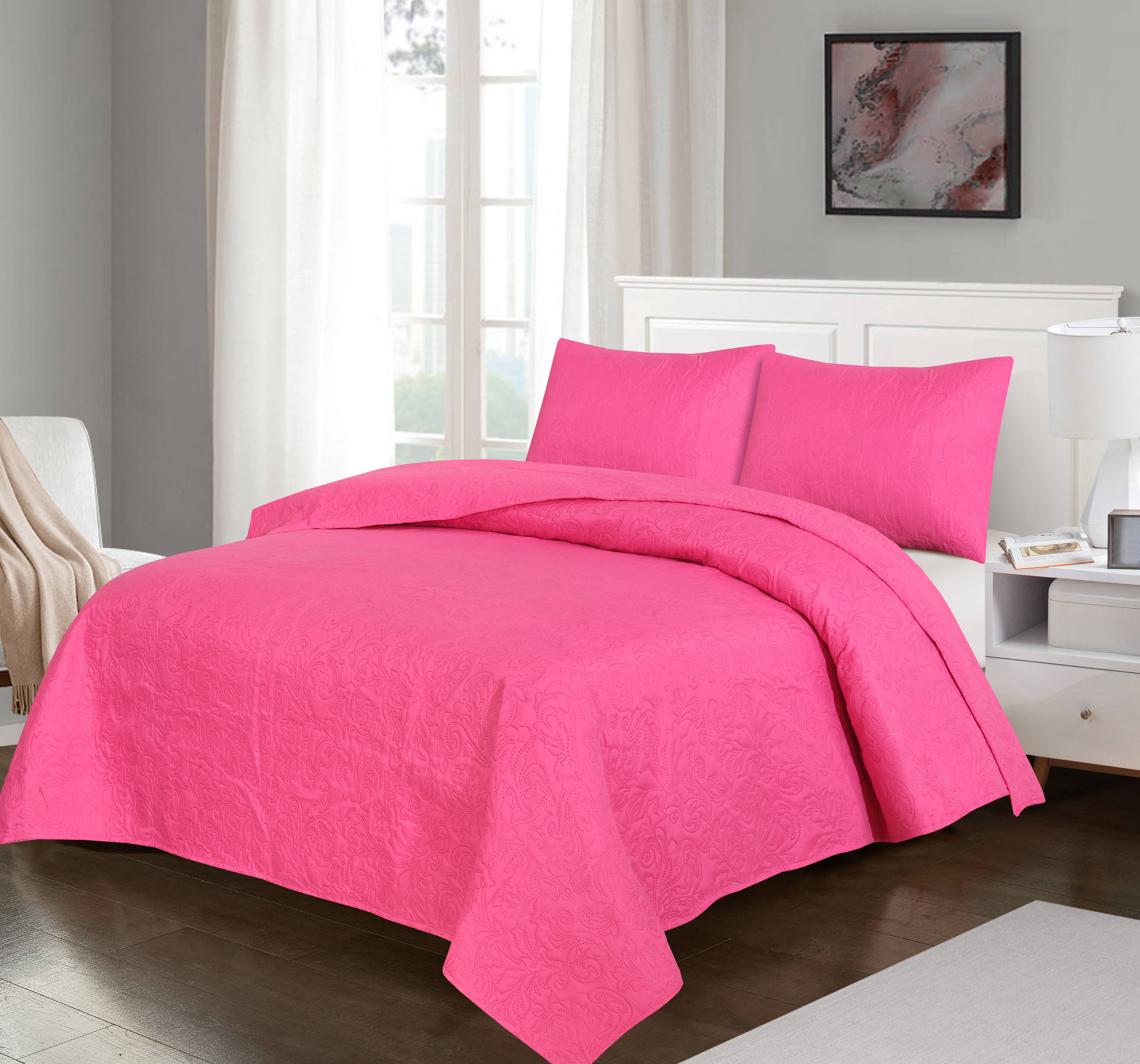 D.PINK BEDSPREAD SET - 3 PCS (PREMIUM) – Aspire Bedding