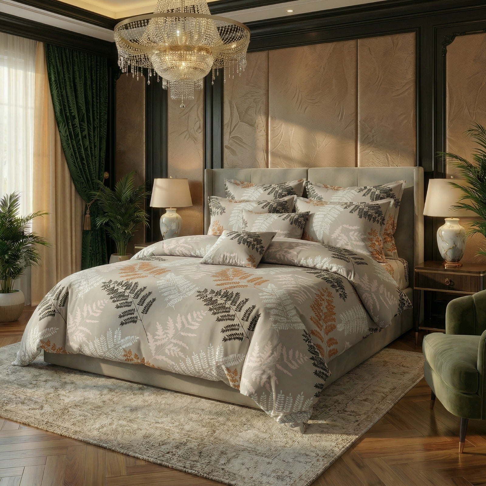 FERN LEAF DUVET SET COVERS - 8 PCS (PREMIUM) – Aspire Bedding