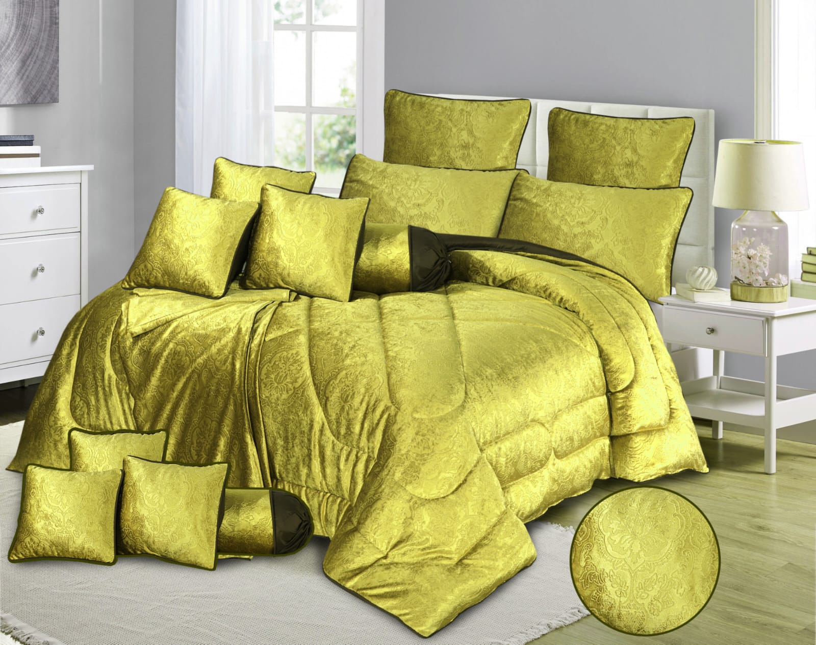 LIME COMFORTER SET - 14 PCS – Aspire Bedding